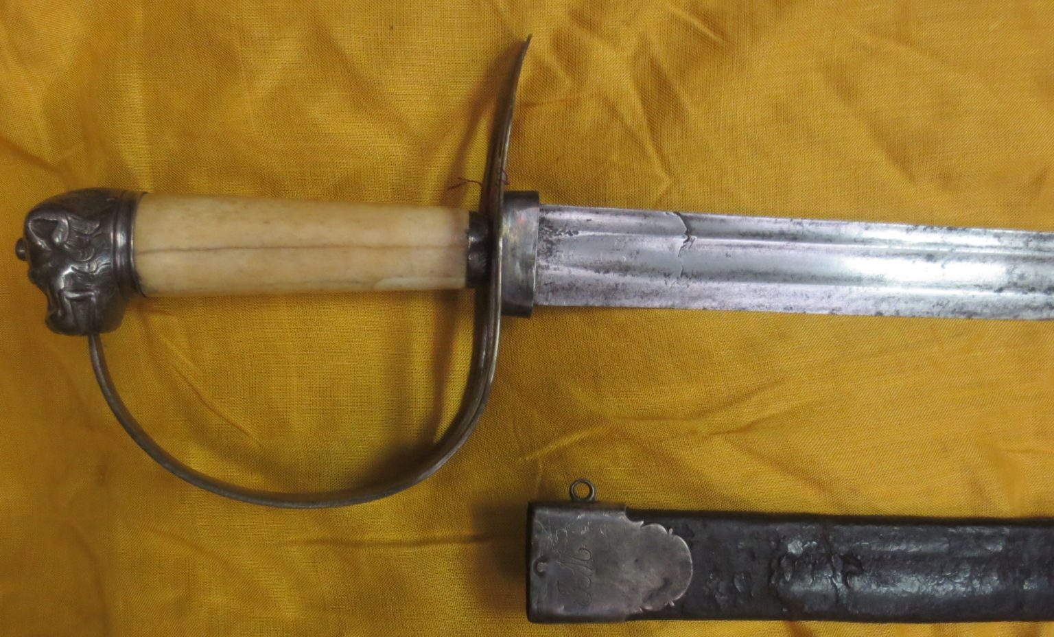 RARE North Carolina Revolutionary War silver hilt sword and scabbard ...