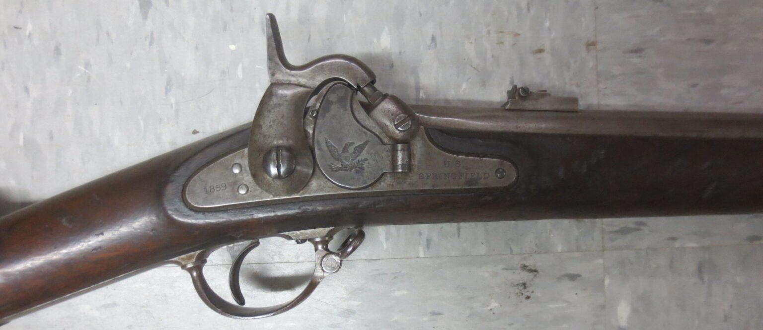 Nice M1855 Springfield Rifle Musket, 1859 dated, brass nosecap - Civil ...