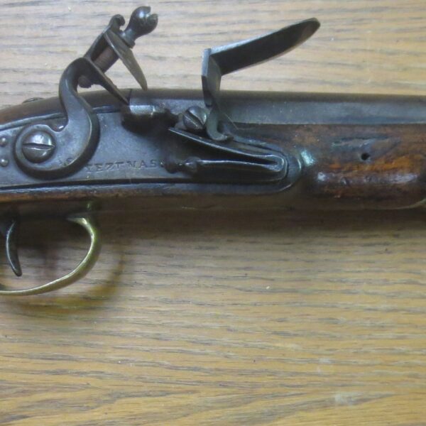 Revolutionary War era holster flintlock pistol, maker marked ... Revolutionary War era holster flintlock pistol, maker marked ...
