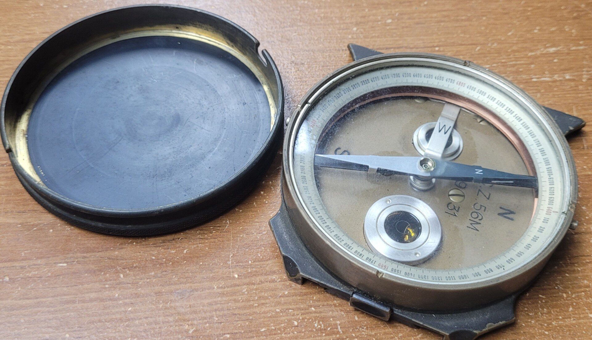 RARE cased German WWII Artillery directional fire compass by Zeiss ...